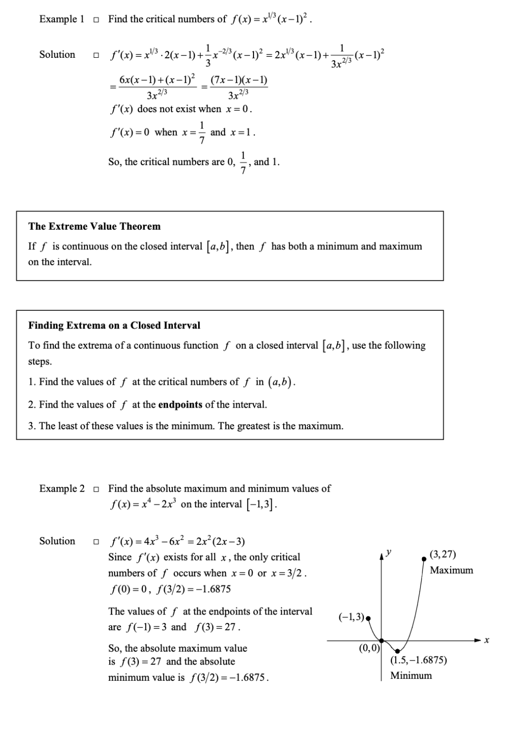 The First Derivative Test And The Extreme Values Of Functions Top